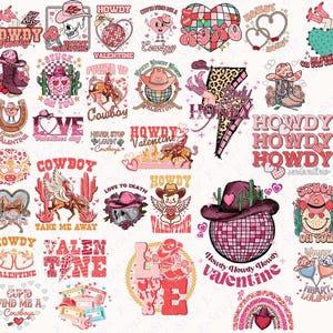 80 Western Valentine Bundle Png, Cowboy Valentine, Howdy Love Png ...
