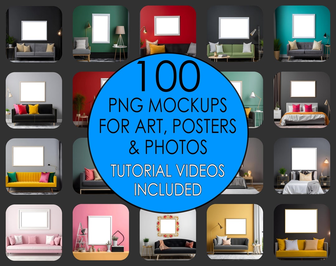 Mockup Bundle 100 Picture Frame Png's With Tutorial - Etsy