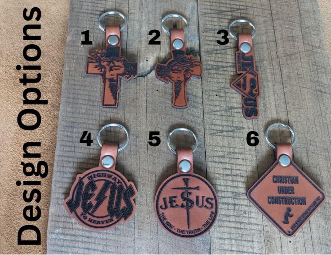 Jesus, Christian, God, Cross, Faith 100% Genuine Leather Keychain - Etsy