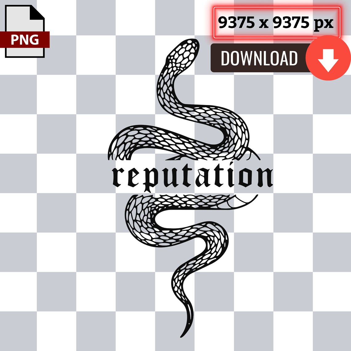 Taylor Swift Reputation Snake, Png Reputation, Snake Gift, Rep Snake ...