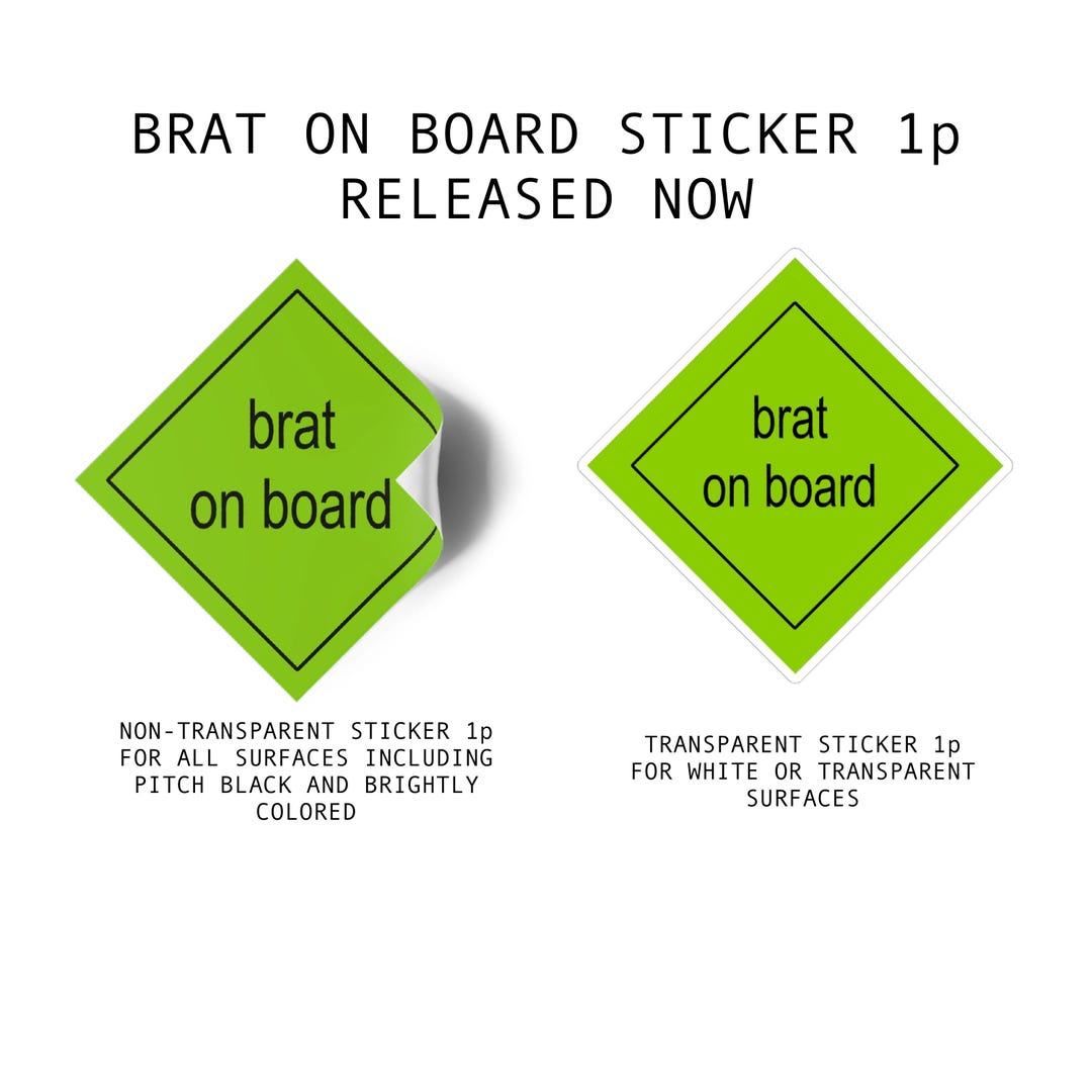 Brat on Board - Car Sticker - Charli XCX Brat - Inspired - Brat Gift ...