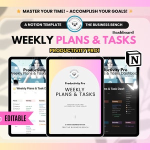 TBB Productivity Pro - Weekly Plans & Tasks Dashboard | Notion Template | Master Your Time and ...
