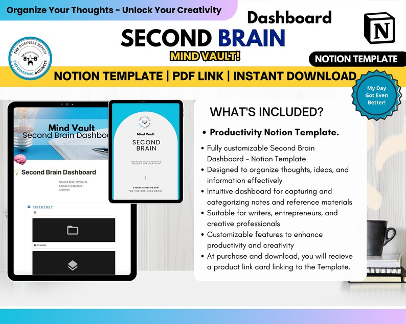 TBB Mind Vault | Second Brain Dashboard | Notion Template | Organize ...