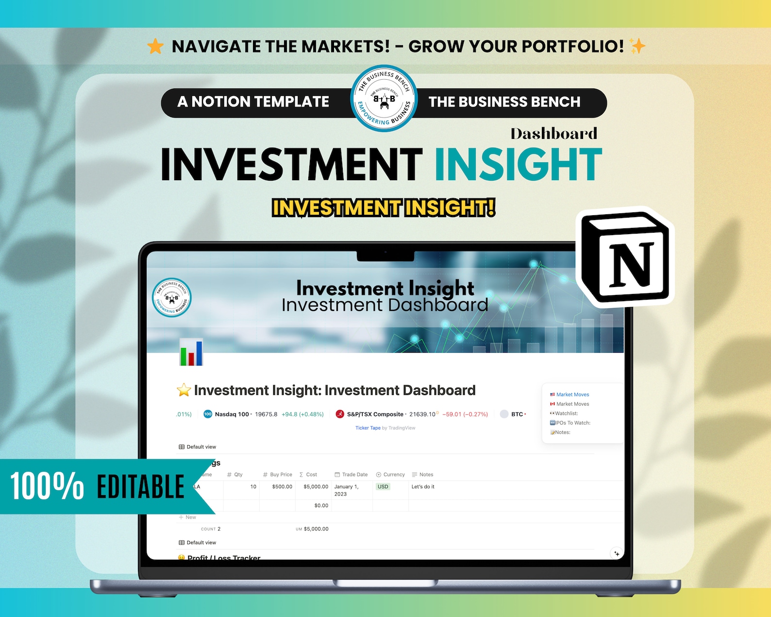 TBB Investment Insight - Investment Dashboard | Notion Template | Navigate the Markets & Grow ...