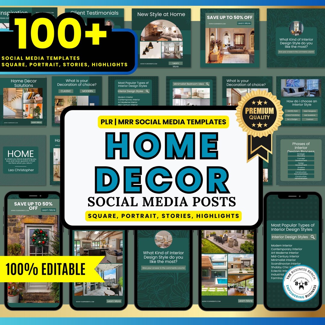 Luxury Home Decor Templates, Social Media Manager Templates, Aesthetic ...