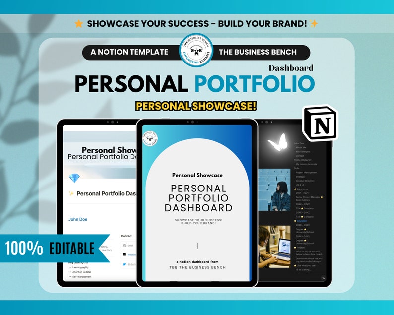 TBB Personal Showcase - Personal Portfolio Dashboard | Notion Template ...
