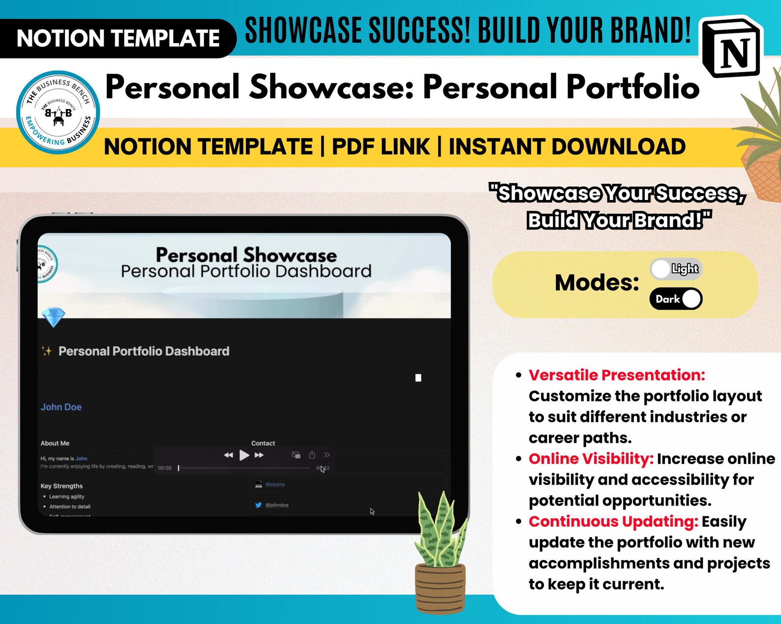 TBB Personal Showcase - Personal Portfolio Dashboard | Notion Template ...