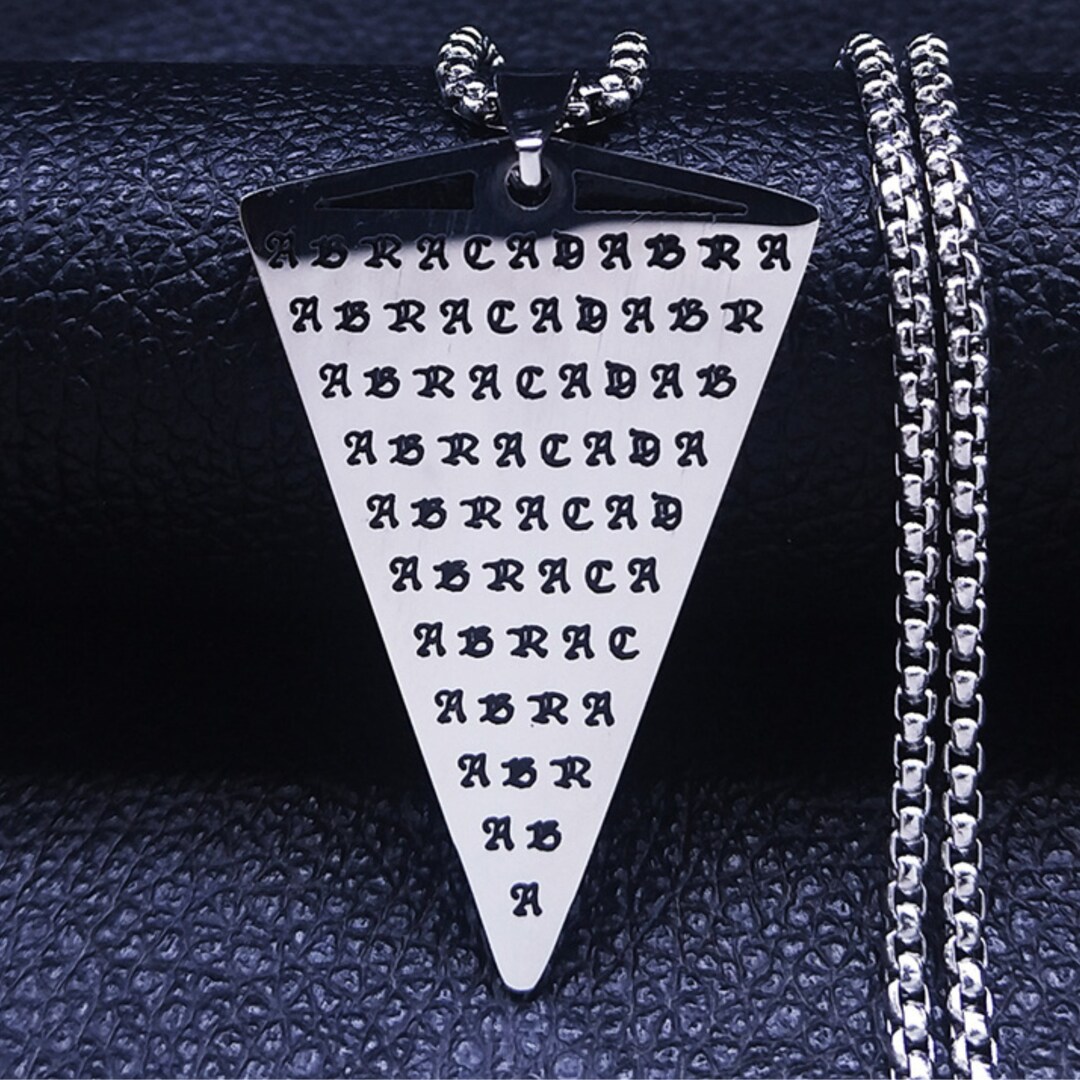 Stainless Steel Talisman Abracadabra Divination Chain Necklace Men ...