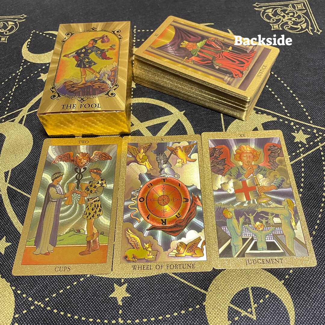 Golden Beautiful English Tarot Deck 712cm Cards Deck High Quality ...