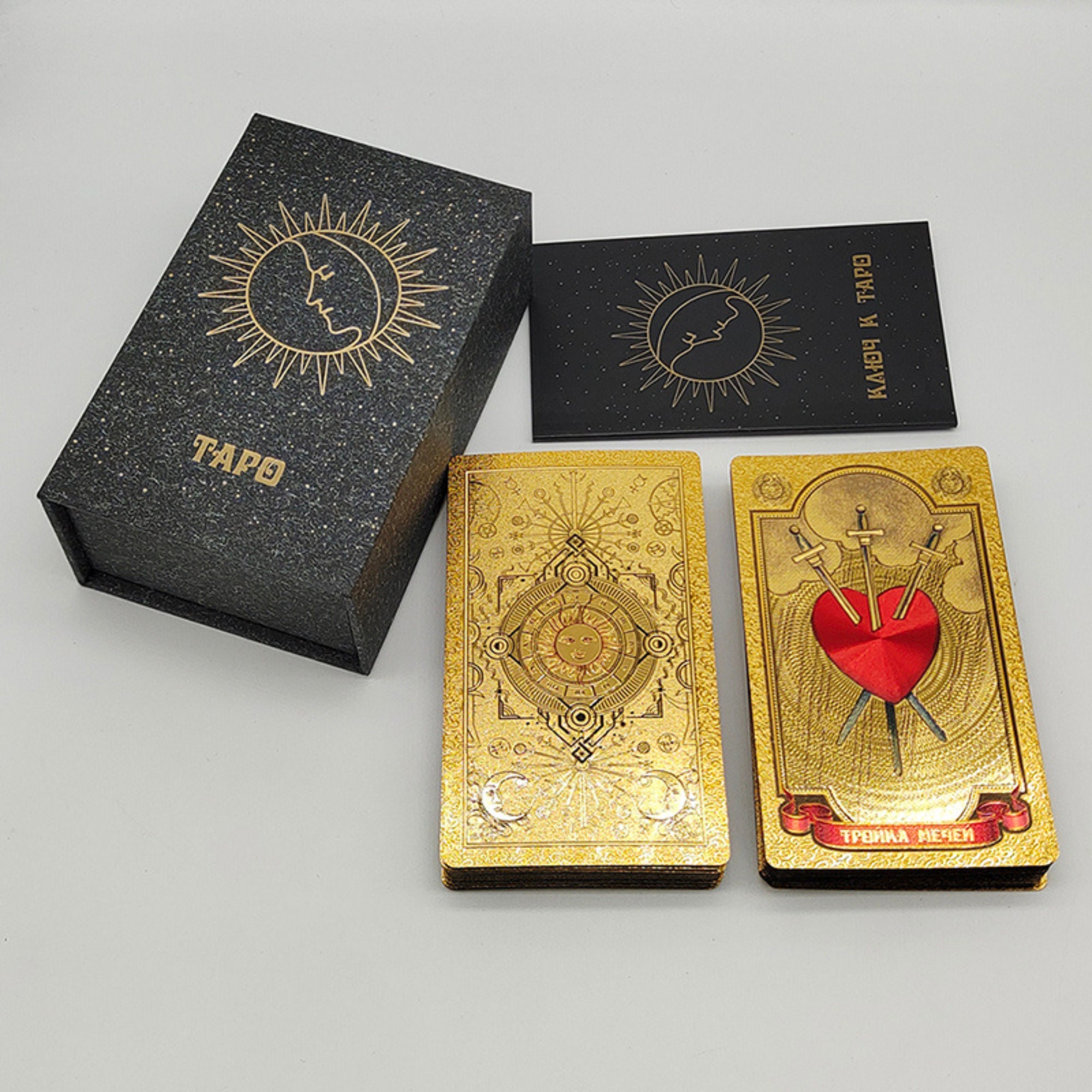 High Quality Gold Foil Unique Tarot Deck 712 Cm RUSSIAN Tarot Deluxe ...