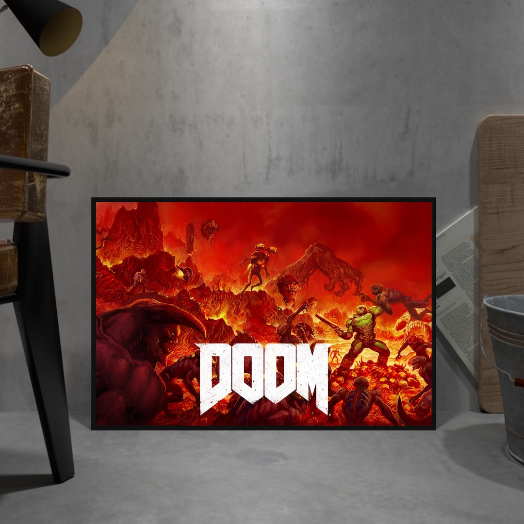 Doom Poster, Eternal Wall Art, Game Poster Gift,wall Decor, Canvas ...