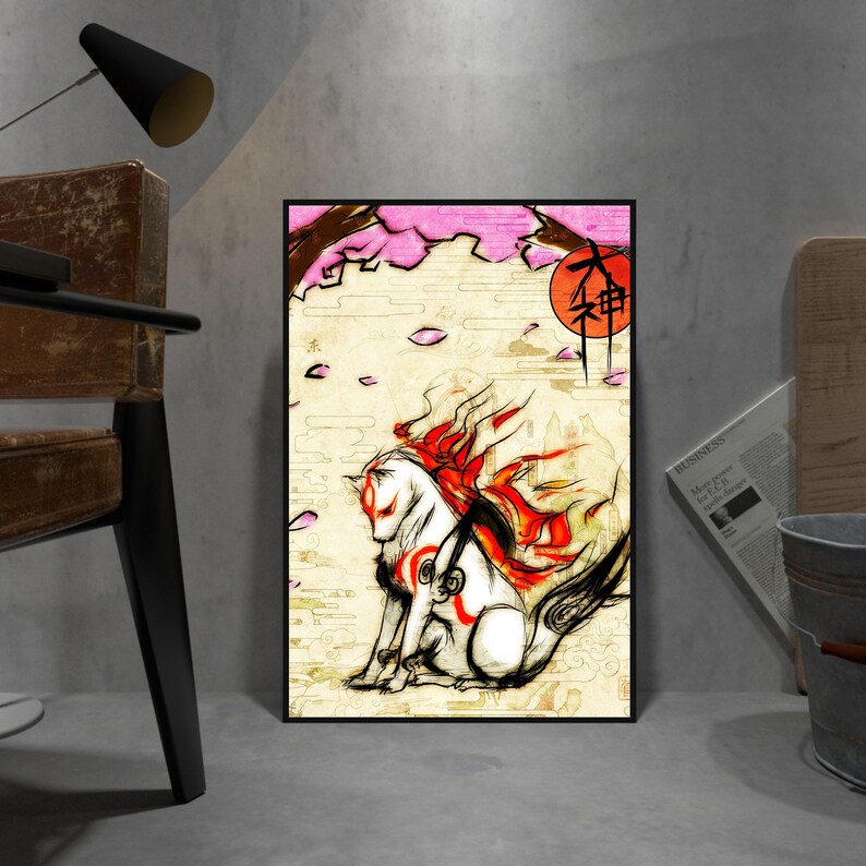 Okami wall Art Wall Decor Rolled Canvas Print Game Poster - Etsy
