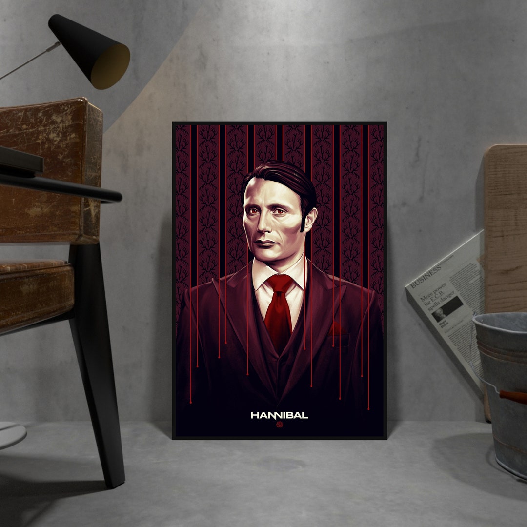 Hannibal Poster, Mads Mikkelsen Wall Art, Wall Decor Rolled Canvas ...