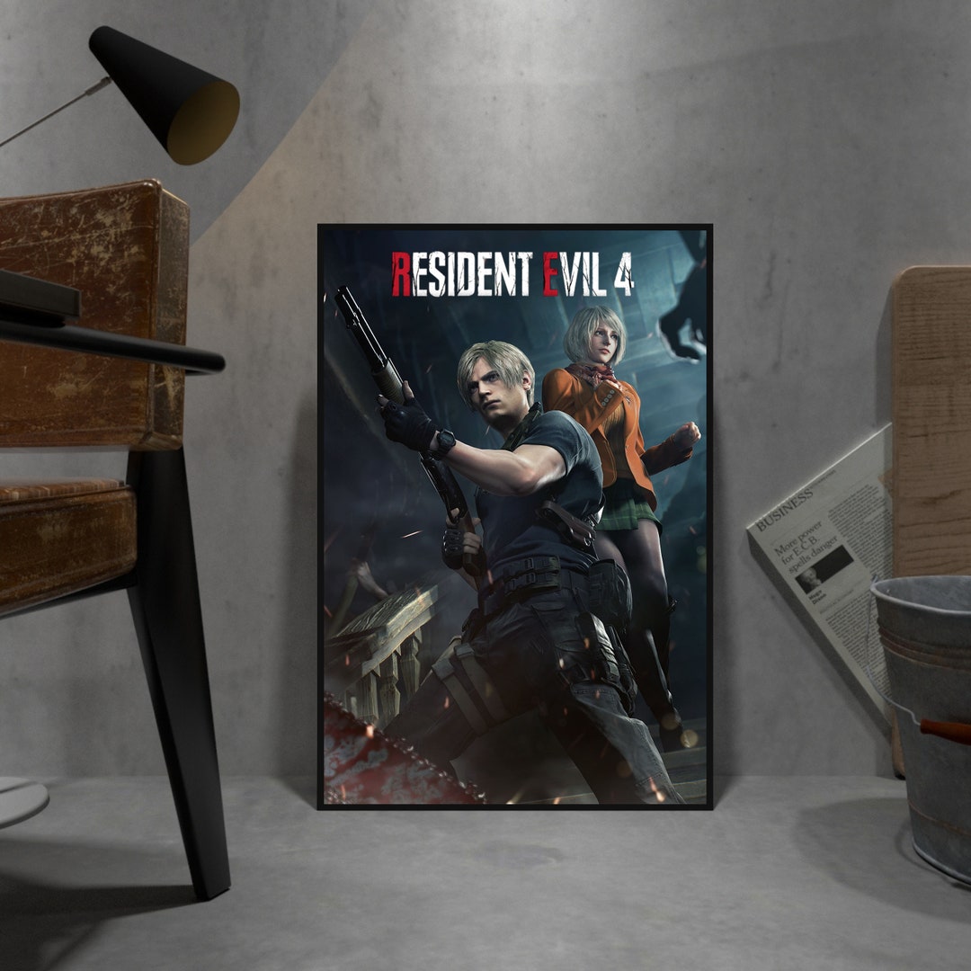 Resident Evil 4 Poster, Leon Scott Kennedy Wall Art, Wall Decor, Rolled ...