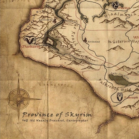 Elder Scrolls Skyrim Map