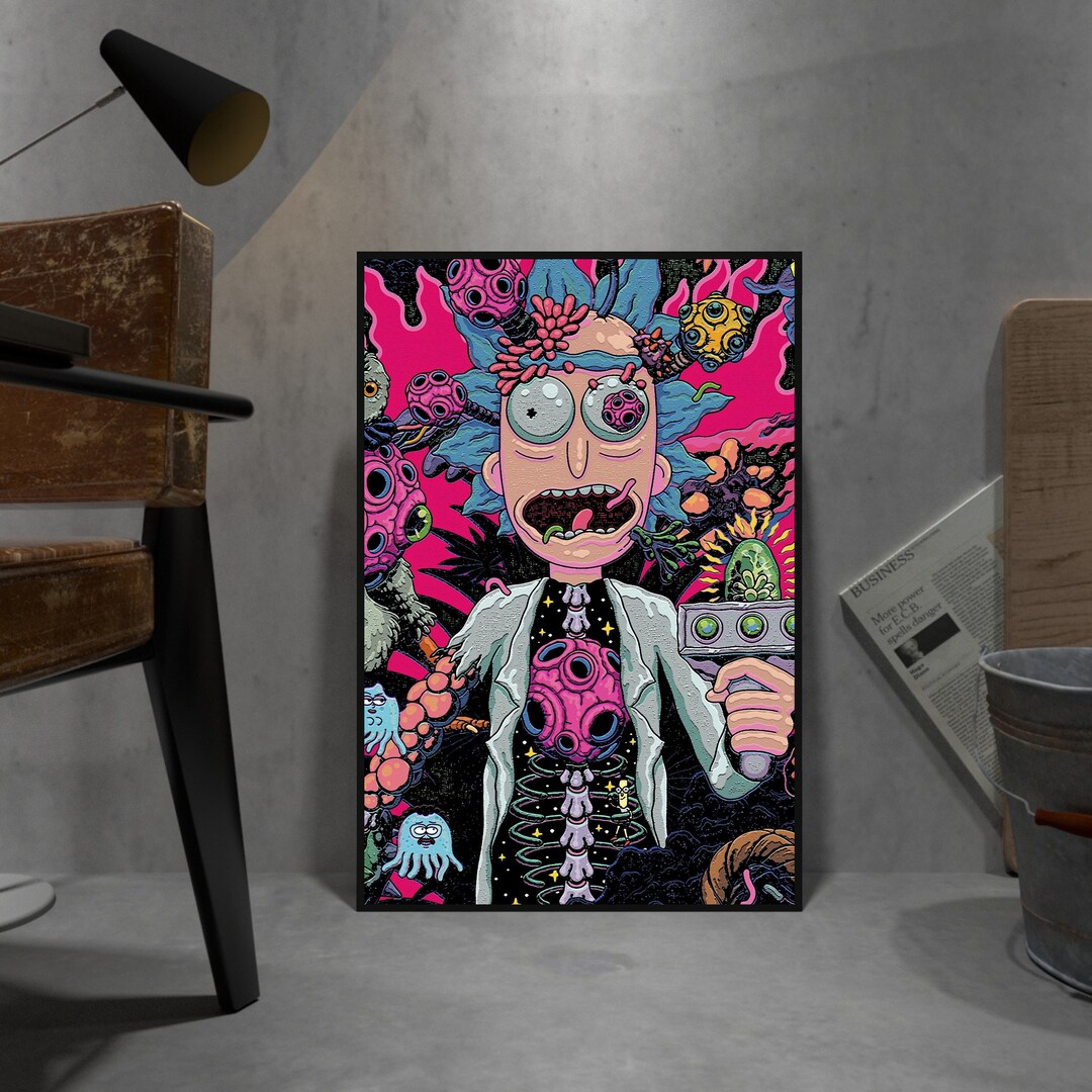 Rick and Morty Poster, Rick Sanchez Wall Art, Rolled Canvas Print, TV ...