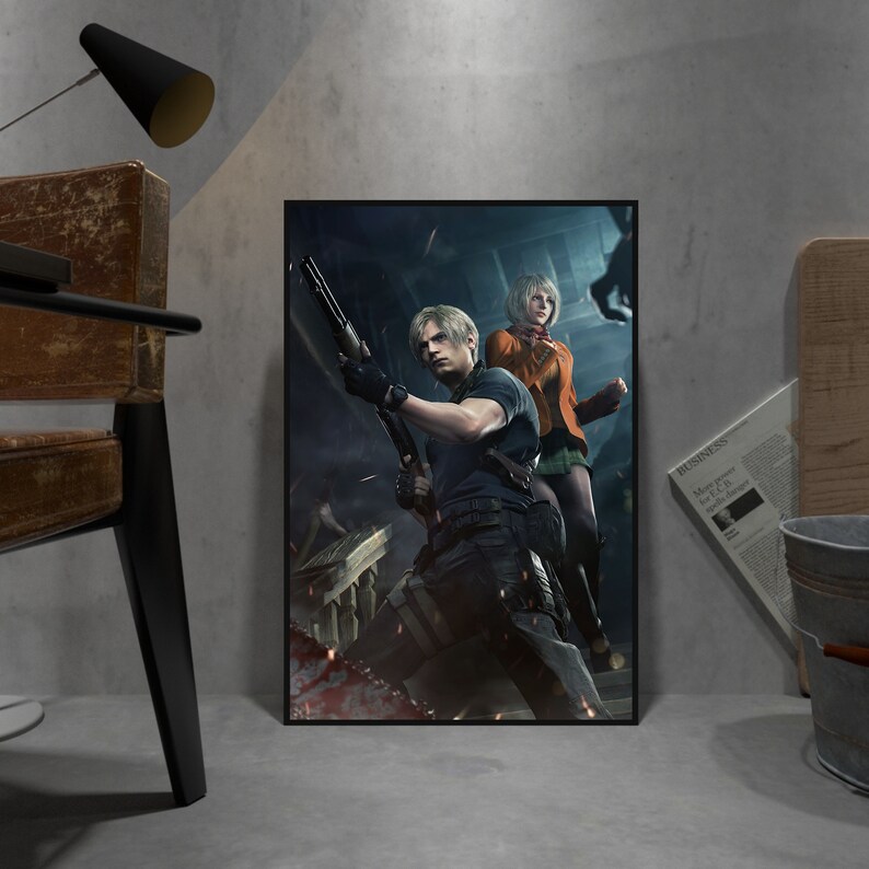 Resident Evil 4 Poster Leon Scott Kennedy Wall Art Wall - Etsy
