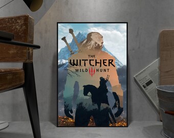 The Witcher 3 Wild Hunt Poster, Geralt of Rivia Wall Art, Premium ...
