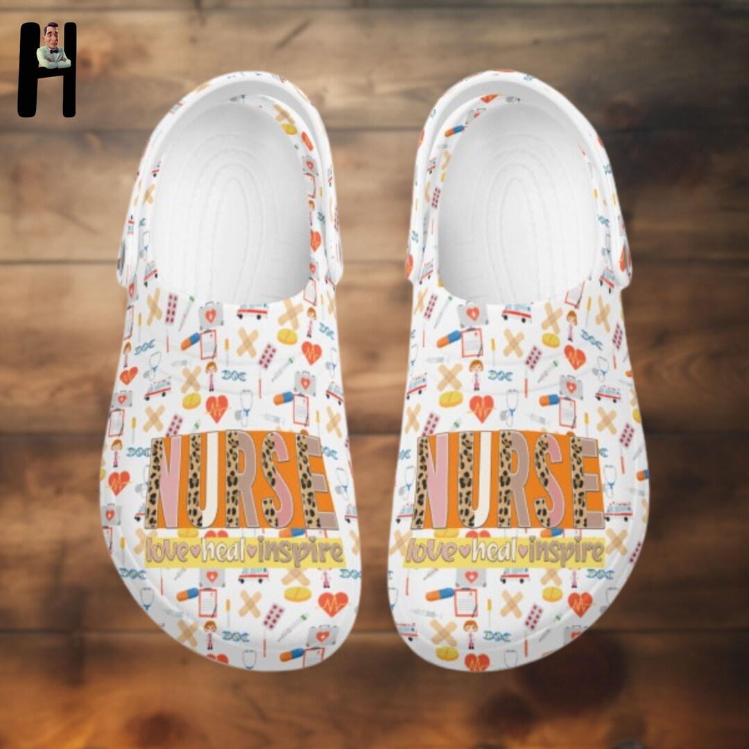 Nursing Love Heal Inspire Clogs, Nurse Sandal Shoes, Gift for Nurse ...