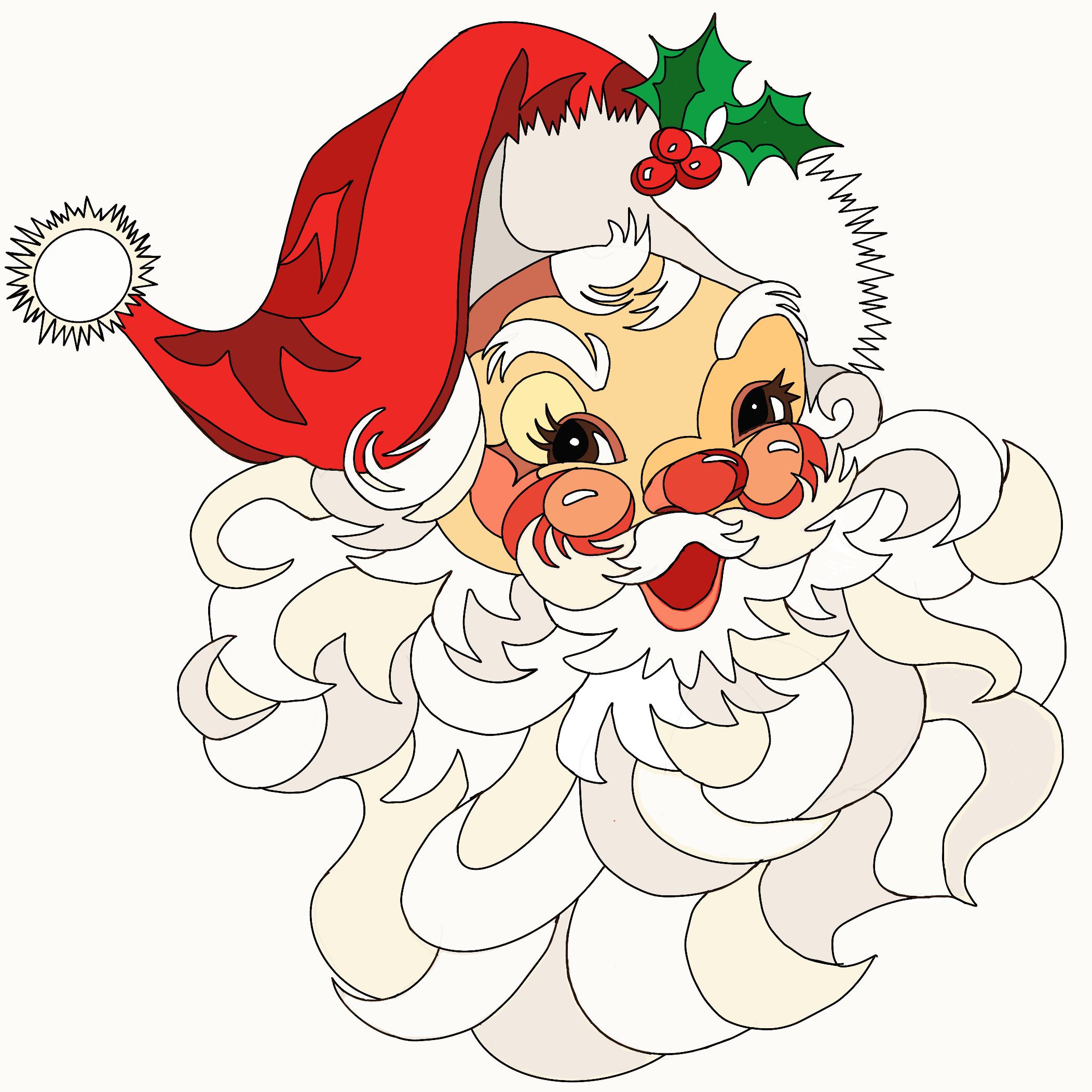 SANTA Fabric Collage PDF Pattern - Etsy