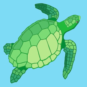 SEA TURTLE Fabric Collage PDF Pattern - Etsy