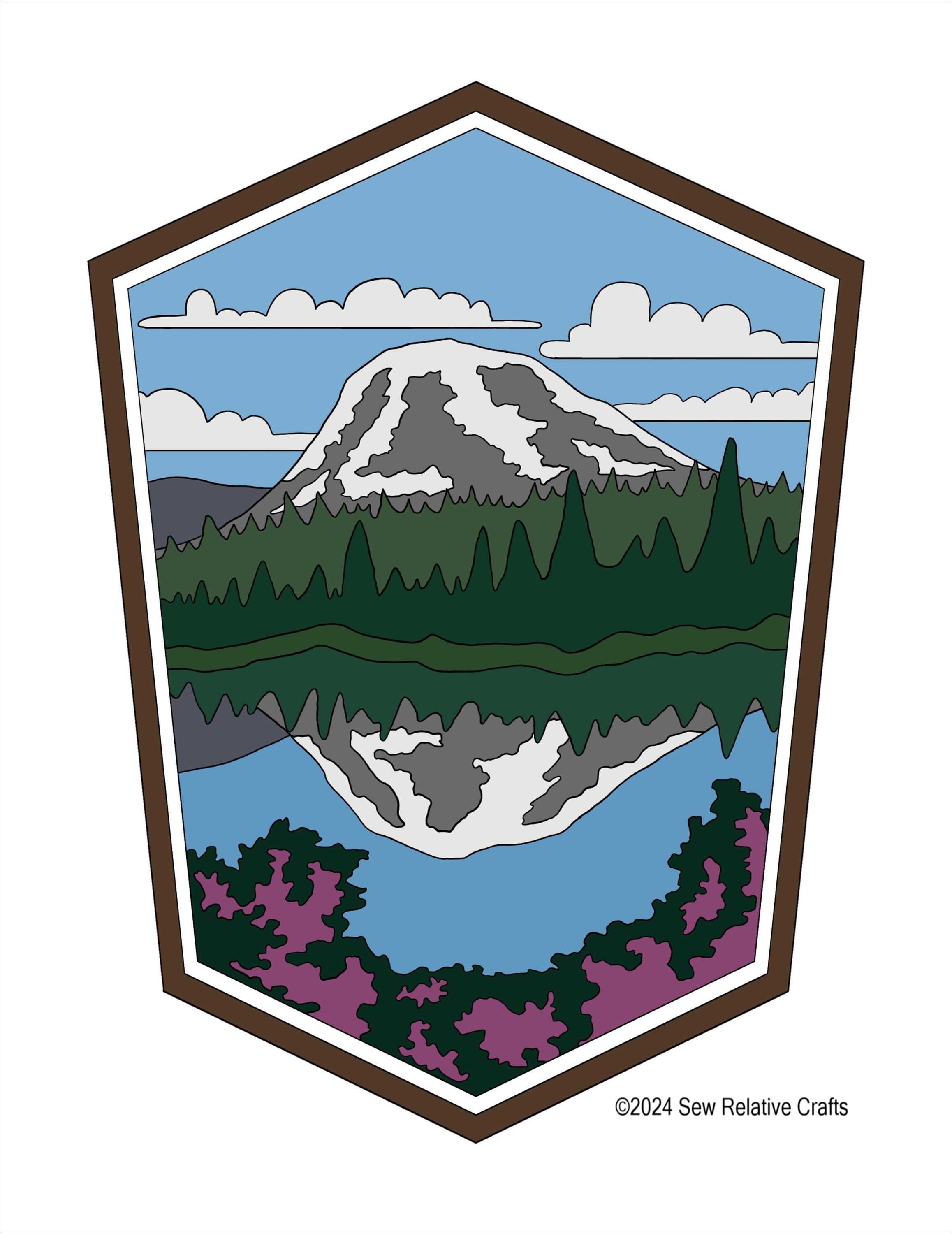 MT RAINIER National Park Fabric Collage Pattern - Etsy