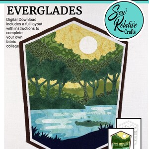 EVERGLADES National Park Fabric Collage Pattern - Etsy
