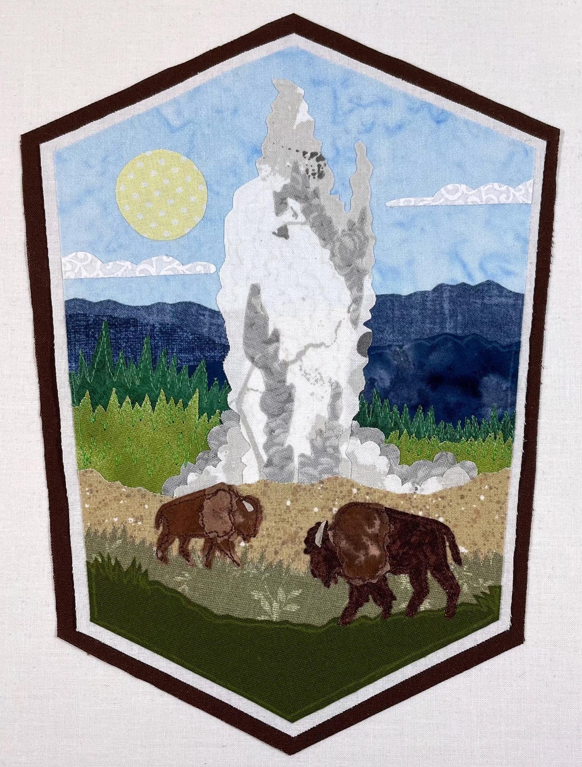 YELLOWSTONE National Park Fabric Collage Pattern - Etsy