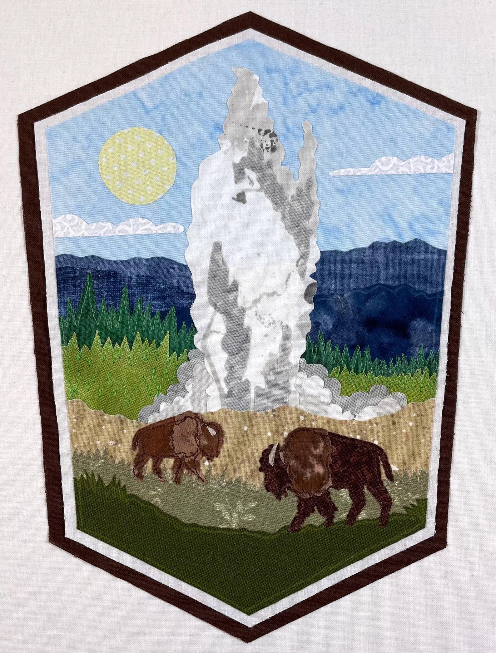 YELLOWSTONE National Park Fabric Collage Pattern - Etsy