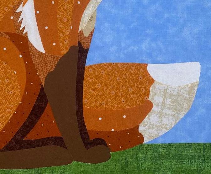 FOX WISHES Fabric Collage Pattern - Etsy