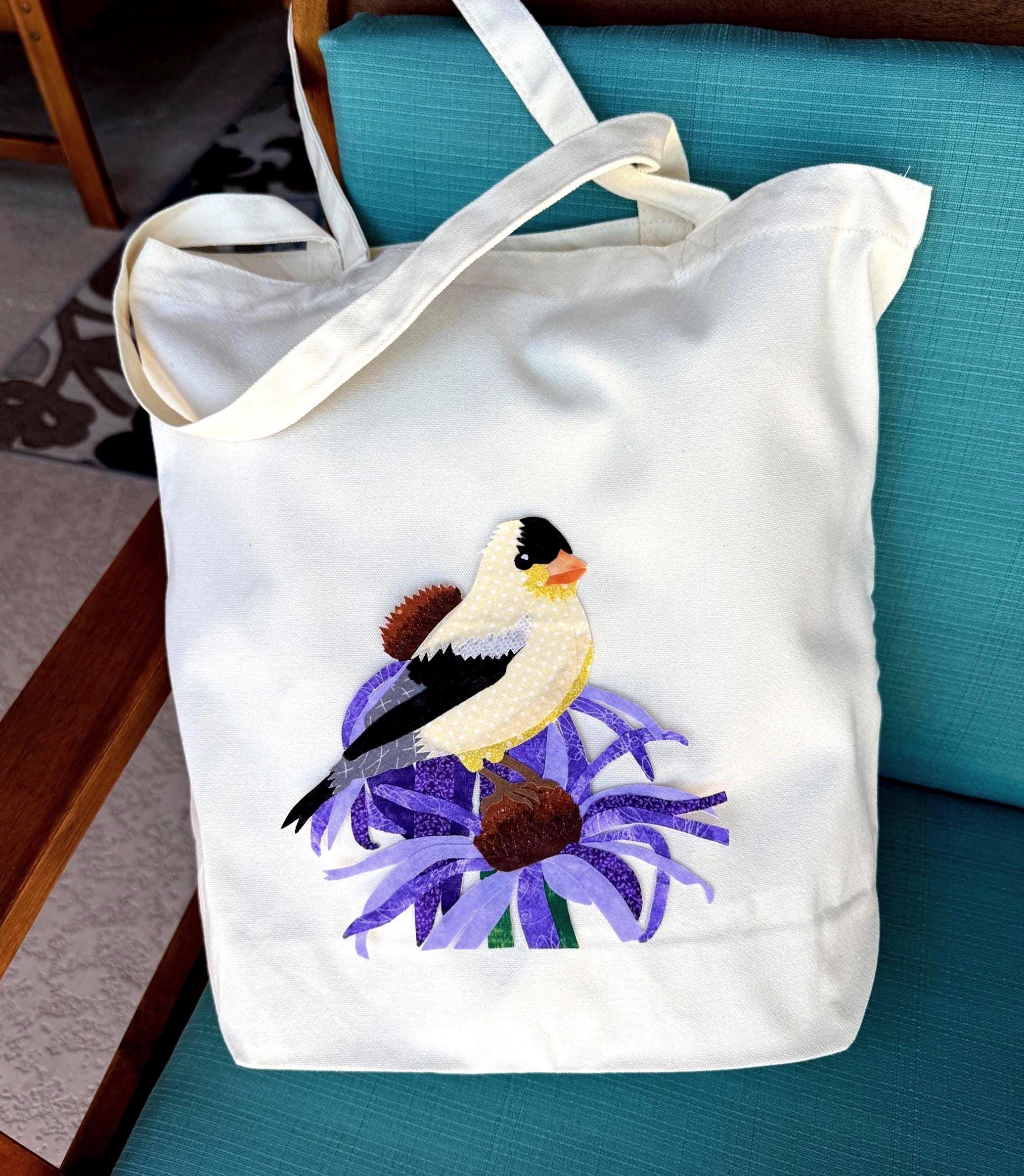 GOLDFINCH Fabric Collage Pattern, Raw Edge Applique, Art Quilt - Etsy