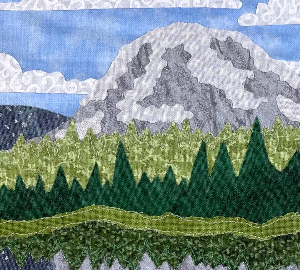 MT RAINIER National Park Fabric Collage Pattern - Etsy