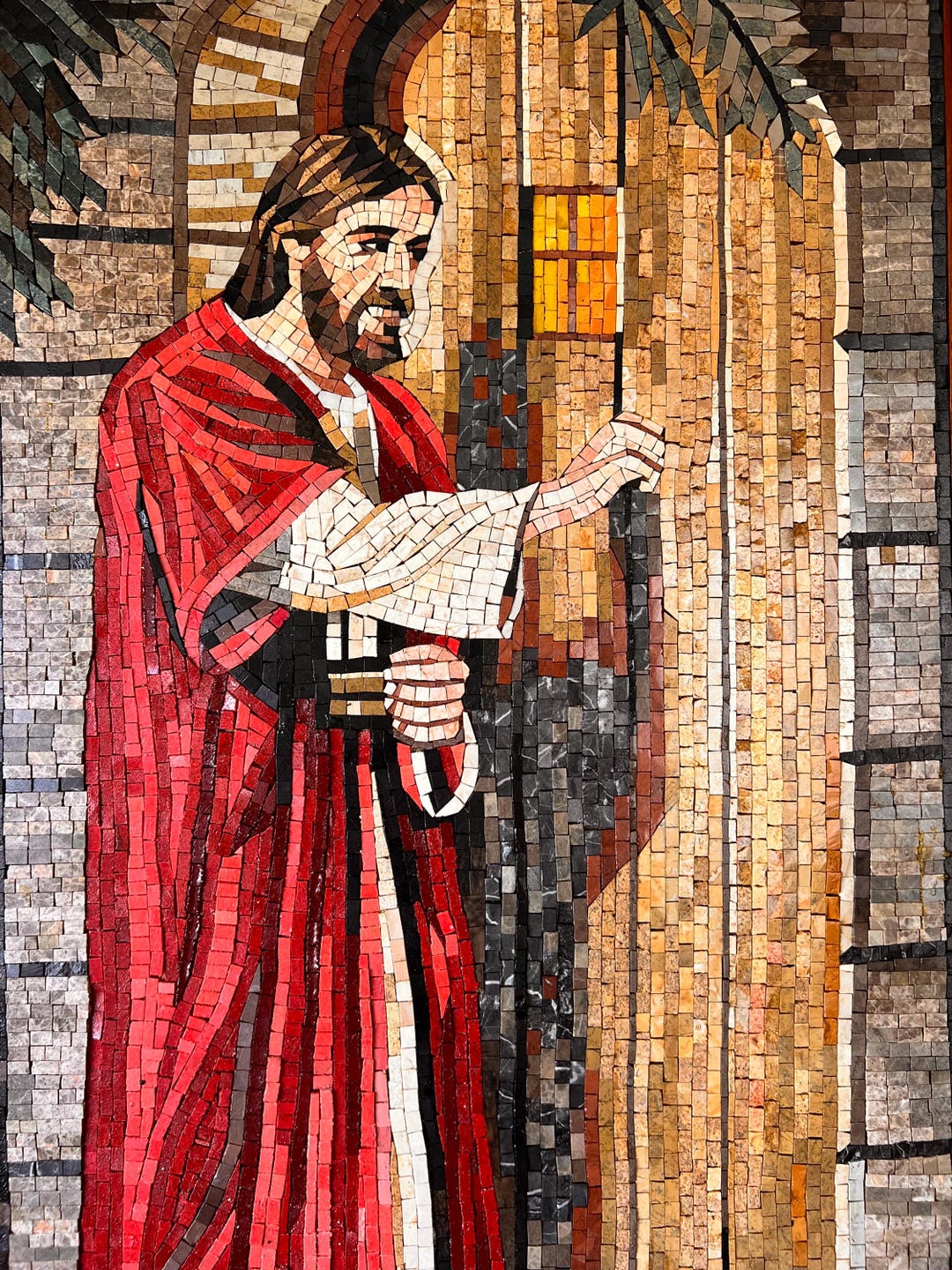 Jesus Knocking on Door Handamde Tile Mosaic - Etsy