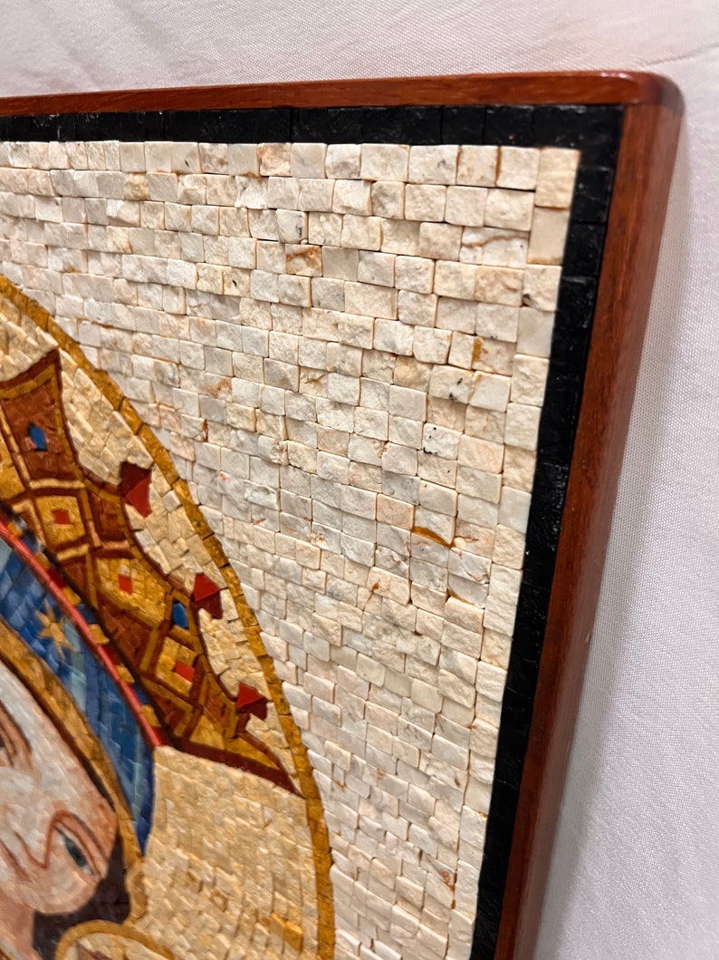 Virgin Mary and Jesus Stone Mosaic - Etsy