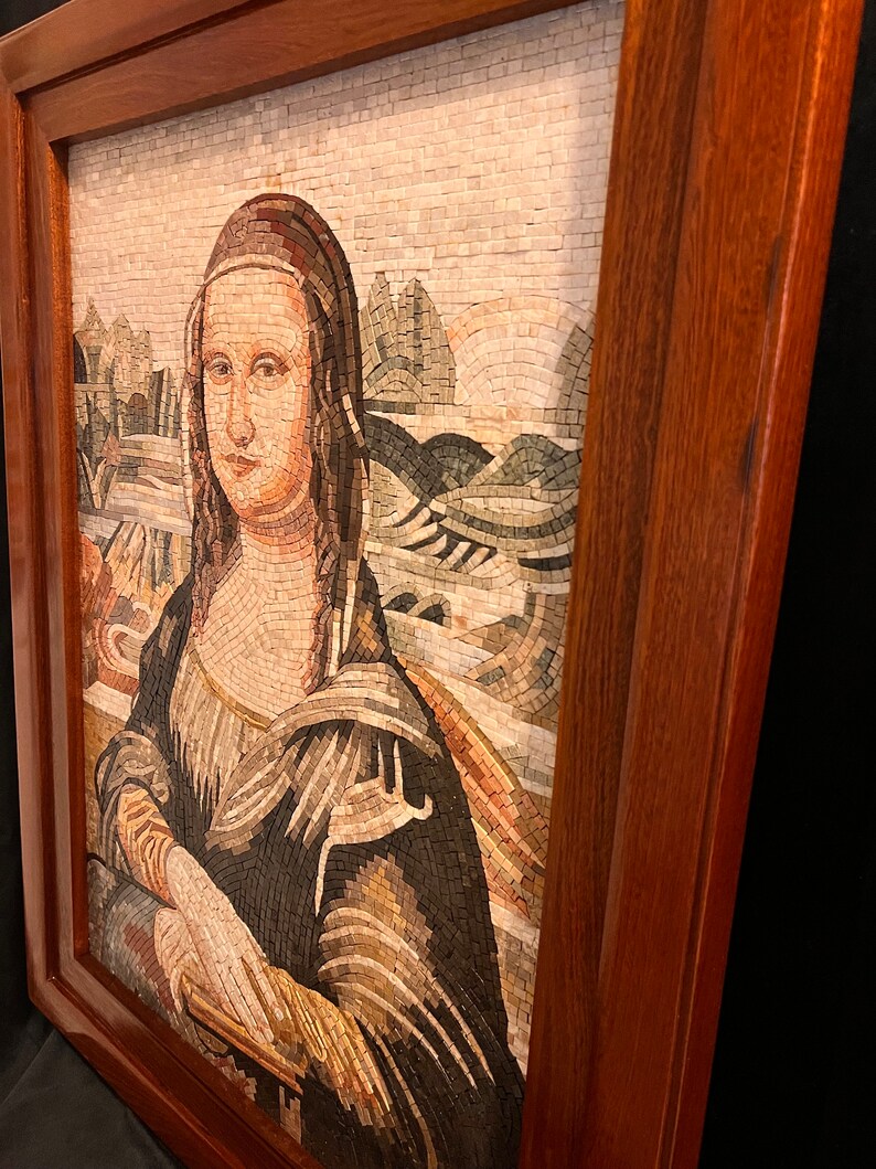 Mona Lisa Framed Stone Mosaic Wall Mural - Etsy