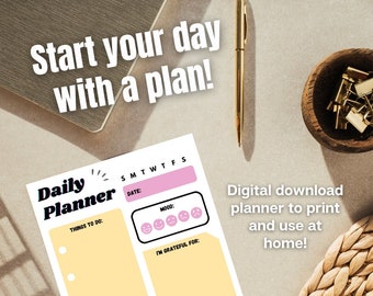 Retro Daily Planner Printable Planner Digital Download - Etsy