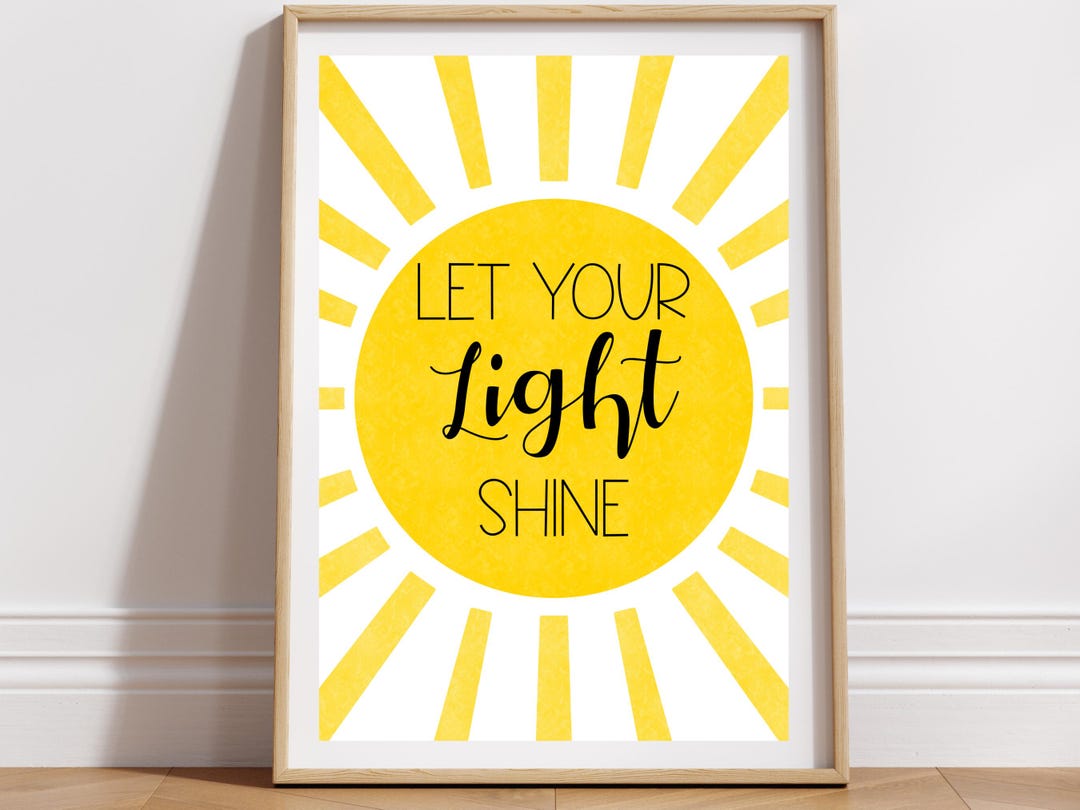 Let Your Light Shine, Christian Wall Art, Bible Verse, Scripture Poster ...