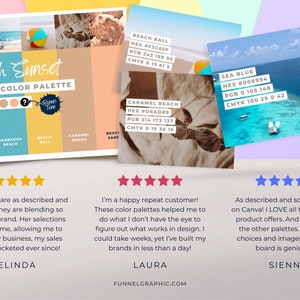 Beach Sunset Color Palette: Canva Brand Creator Kit (editable) - Etsy