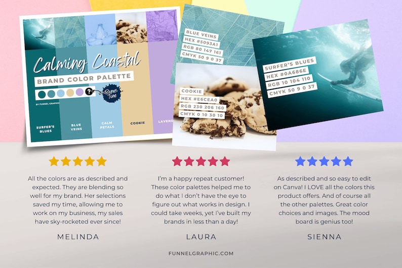 Coastal Color Palette: Canva Brand Creator Kit (editable) - Etsy