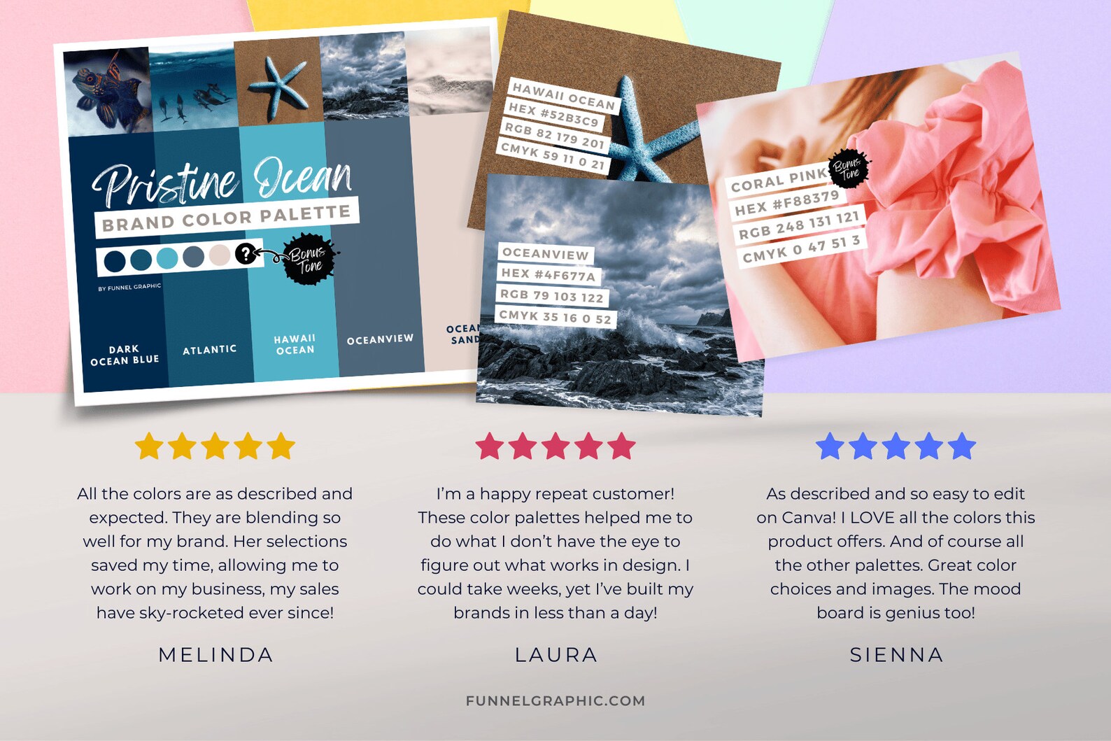 Ocean Color Palette: Canva Editable Brand Kit (digital Download) - Etsy