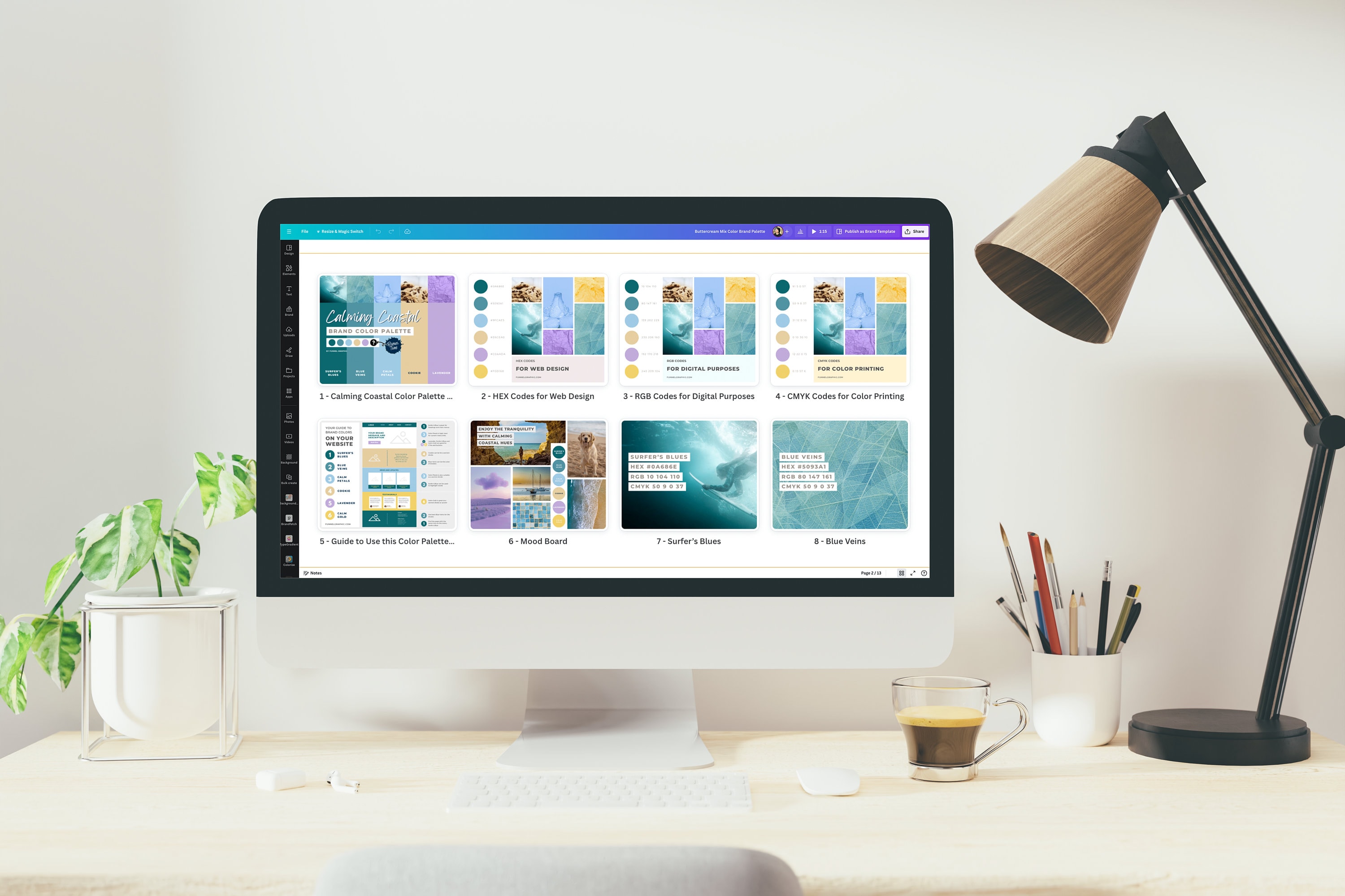 Coastal Color Palette: Canva Brand Creator Kit (editable) - Etsy