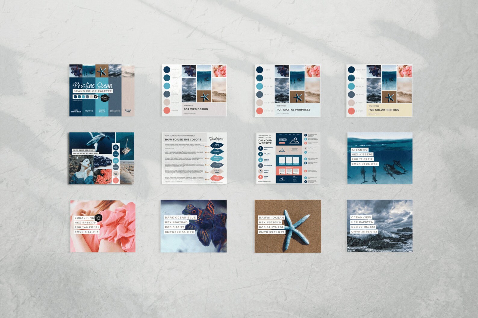 Ocean Color Palette: Canva Editable Brand Kit (digital Download) - Etsy