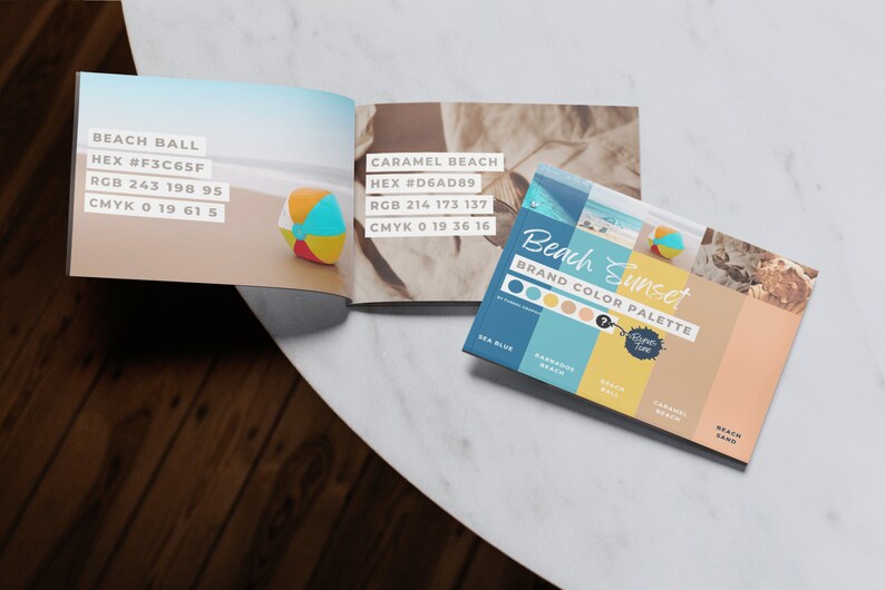Beach Sunset Color Palette: Canva Brand Creator Kit (editable) - Etsy