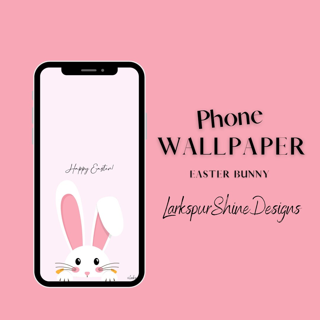 Cute Easter Bunny With Long Ears Smartphone Wallpaper/lockscreen - Etsy