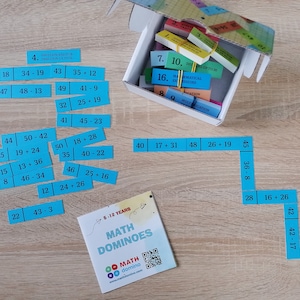 Math Dominoes for Children 5-12 Years Old, a Gift for a First Grader ...