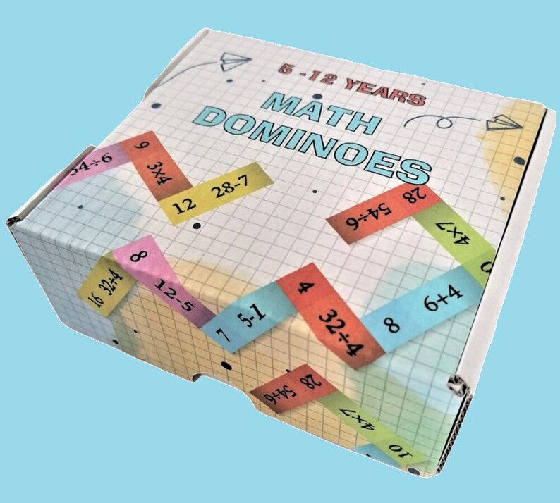 Math Dominoes for Children 5-12 Years Old, a Gift for a First Grader ...