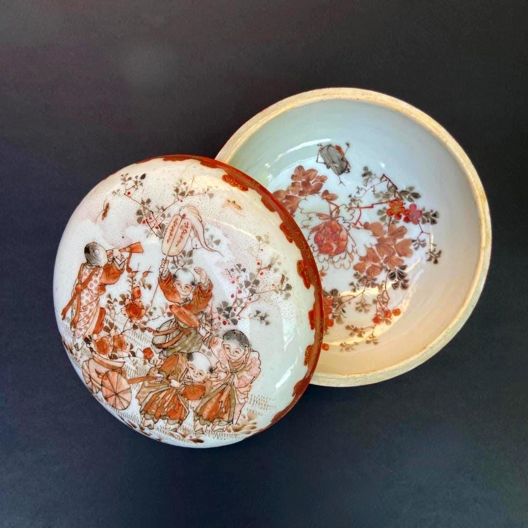 Antique Japanese Satsuma Porcelain Box – Meiji Era Hand Painted ...