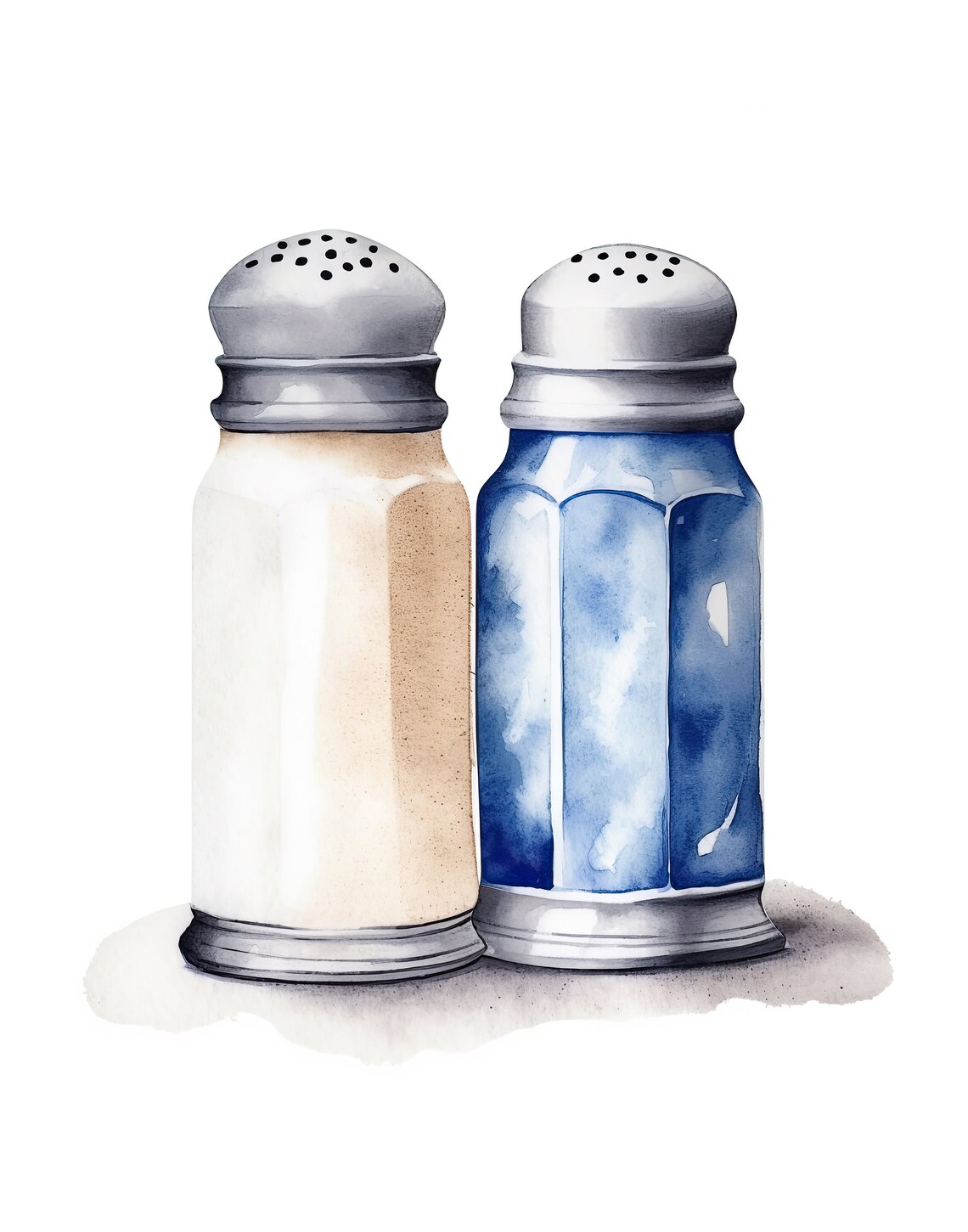 Salt and Pepper Shakers Watercolor Digital Download, Printable Wall Art ...