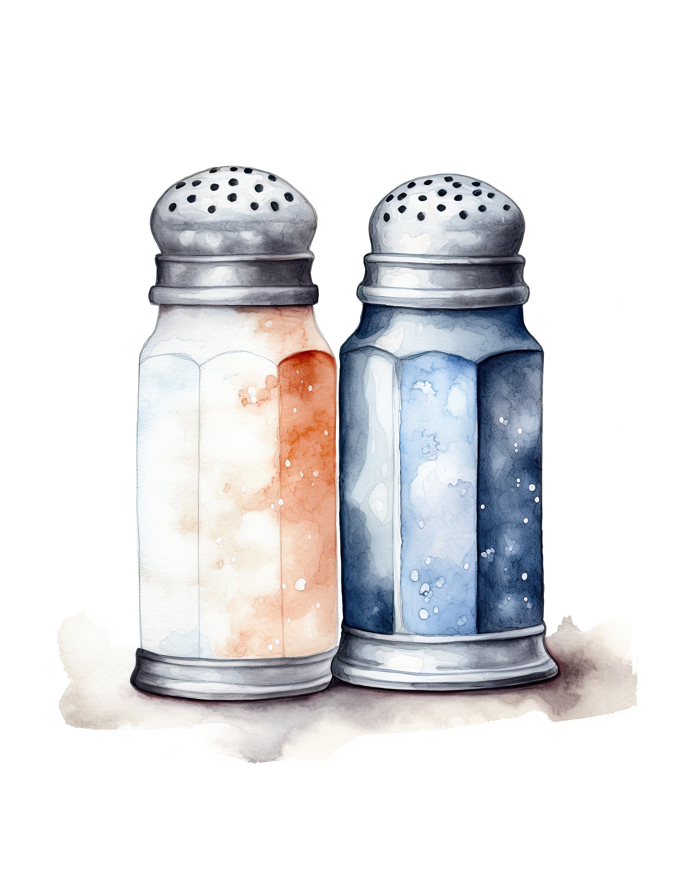 Salt and Pepper Shakers Watercolor - Digital Download, Printable Wall ...