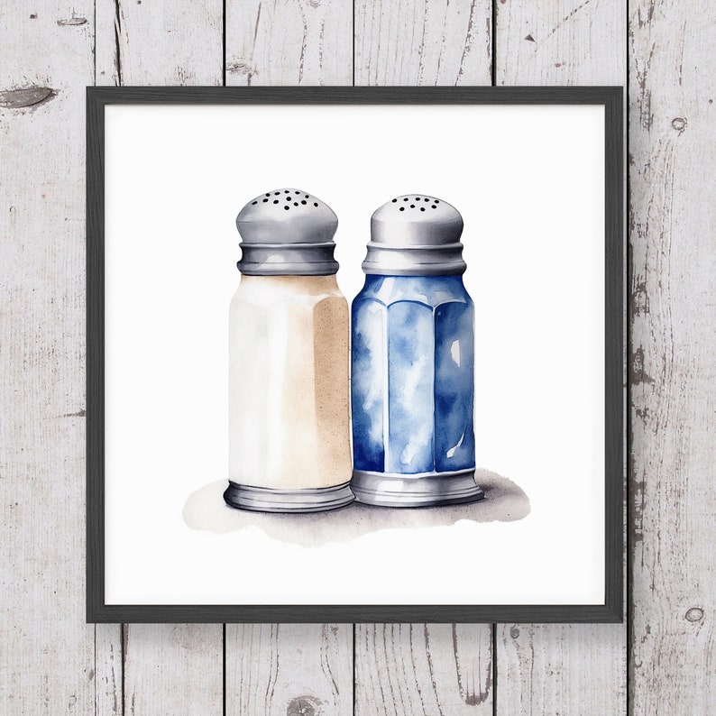Salt and Pepper Shakers Watercolor Digital Download, Printable Wall Art ...